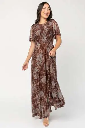 XH TEXTILES Adelaide Floral Mesh Maxi Dress