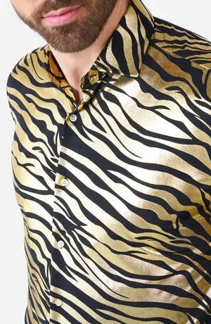 Opposuits Tiger Shiner Modern Tailored Fit Button-up Shirt
