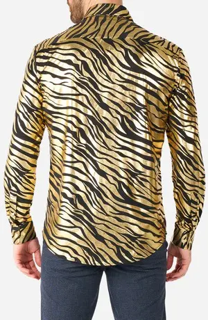 Opposuits Tiger Shiner Modern Tailored Fit Button-up Shirt