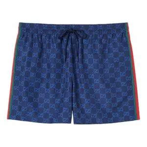 Gucci Printed Poplin Tech Swim Shorts - Blue