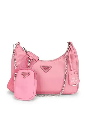 Prada Prada Re-edition 2005 Re-nylon Shoulder Bag In Pink Pink
