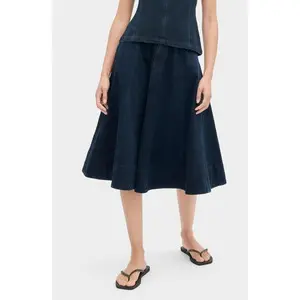 ALIGNE Lana Denim Midi Skirt - Blue Black