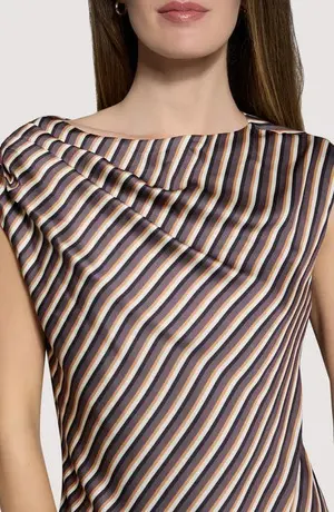 LOST + WANDER Chelsea Lane Stripe Satin Midi Dress