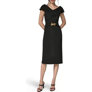 Donna Karan New York Hardware Waist Sheath Dress - Black