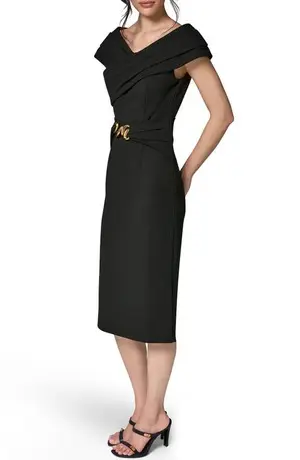 Donna Karan New York Hardware Waist Sheath Dress - Black