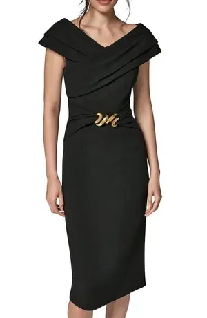 Donna Karan New York Hardware Waist Sheath Dress - Black