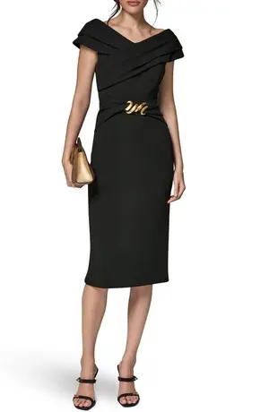 Donna Karan New York Hardware Waist Sheath Dress - Black