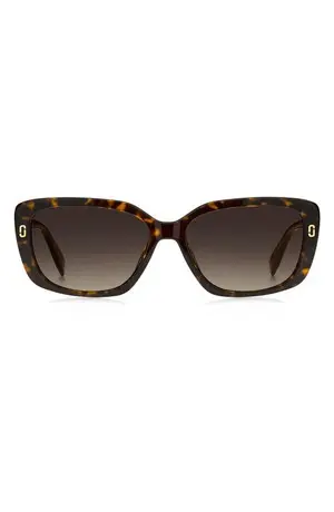 Marc Jacobs 57mm Gradient Rectangular Sunglasses - Havana/brown Sf