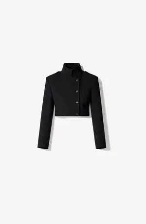 IRO PARIS Mova Cropped Jacket With High Collar And Epaulettes