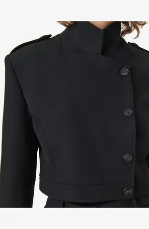 IRO PARIS Mova Cropped Jacket With High Collar And Epaulettes