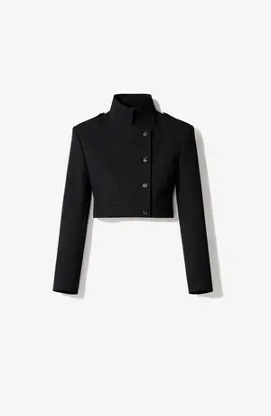 IRO PARIS Mova Cropped Jacket With High Collar And Epaulettes