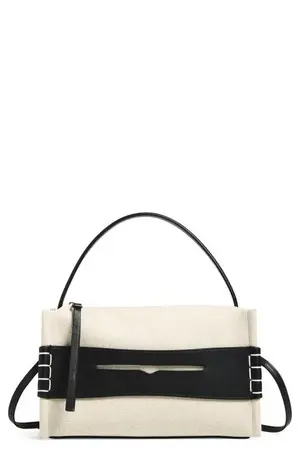 JW Anderson Canvas Top Handle Bag - Natural/black 157
