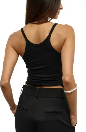 BAYSE Jayla Scoop Neck Rib-knit Tank - Black
