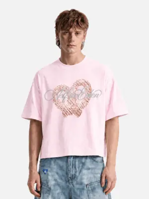 AELFRIC EDEN Heart Graphic Boxy Short Tee - Pink