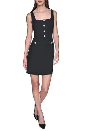 Karl Lagerfeld Paris Tweed Knit Sheath Minidress Black