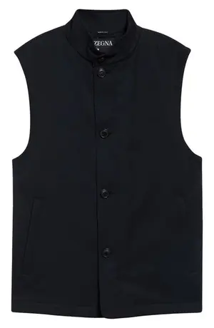 Zegna Button-front Vest - Navy Blue