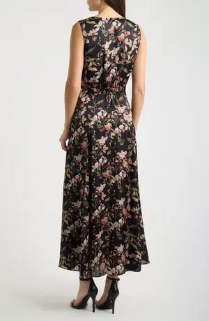 CECE DUPRAZ Floral Print Sleeveless Maxi Dress