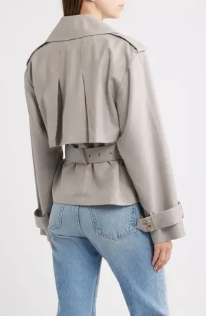 ROWING BLAZERS Houndstooth Short Trench Jacket