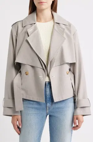 ROWING BLAZERS Houndstooth Short Trench Jacket