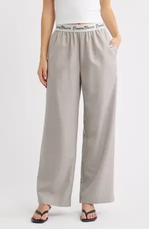 ROWING BLAZERS Houndstooth Pull On Wide Leg Pants