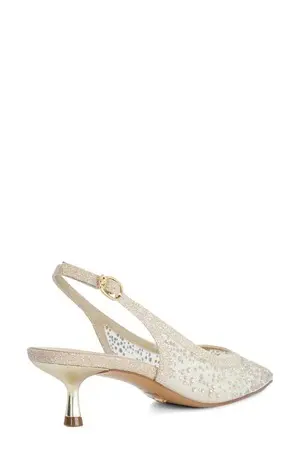 Dune London Cirelle Pointed Toe Slingback Sandal - Gold