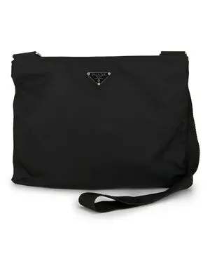 FWRD RENEW Prada Tessuto Flat Messenger Bag