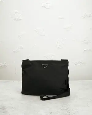 FWRD RENEW Prada Tessuto Flat Messenger Bag
