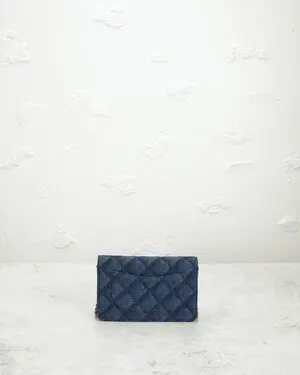 FWRD RENEW Chanel Denim Printed Wallet On Chain
