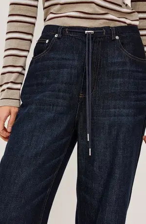 Rails Normandie Wide Leg Drawcord Waistband Jeans - Rinse Wash