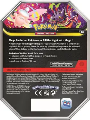 POKEMON Mega Moonlit Tin Featuring Mega Gengar Ex