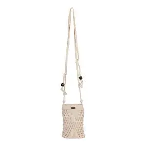Roxy Crocheted Phone Bag With Adjustable Strap - Egret