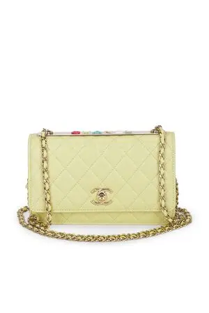 FWRD RENEW Chanel Lambskin Trendy Cc Wallet On Chain - Yellow