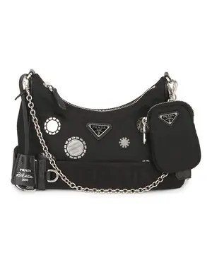FWRD RENEW Prada Sequin Polka Dot Re-edition 2005 Re-nylon Shoulder Bag