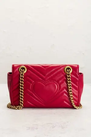 Gucci Mini Gg Marmont Shoulder Bag - Hibiscus Red