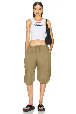 SPORTY & RICH Britney Ribbed Baby Tank Top - White