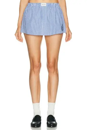 SPORTY & RICH Signature Logo Poplin Skirt