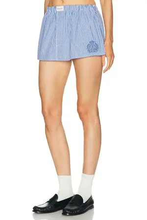 SPORTY & RICH Signature Logo Poplin Skirt