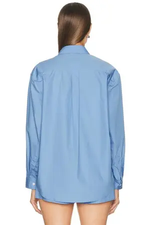SPORTY & RICH Signature Ny Oversized Shirt In Blue