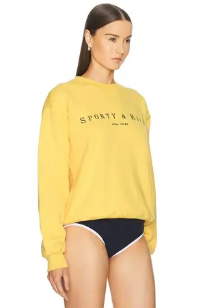 SPORTY & RICH Title Embroidered Crewneck Sweatshirt