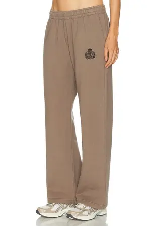 SPORTY & RICH Ny Crest Embroidered Wide Sweatpant