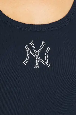 SPORTY & RICH X Yankees Krystal Cropped Tank Top - Dark Navy