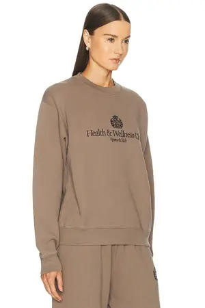 SPORTY & RICH H&amp;w Crest Embroidered Crewneck Sweatshirt