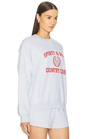 SPORTY & RICH Varsity Crest Crewneck Sweatshirt