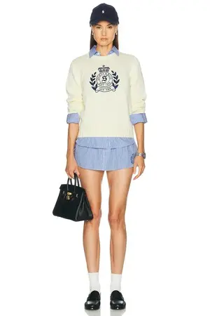 Sporty & Rich Ny Crest Oversized Shirt