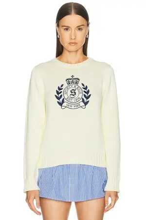 SPORTY & RICH Ny Crest Knitted Sweater