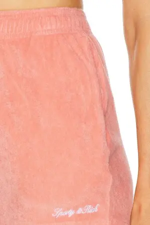 SPORTY & RICH Signature Logo Terry Short - Flamingo