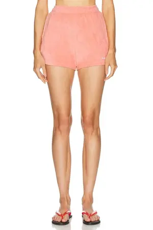 SPORTY & RICH Signature Logo Terry Short - Flamingo