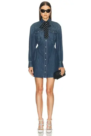 Valentino Garavani Denim Button Up Dress