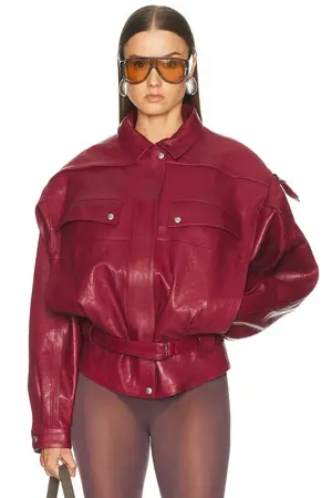 Magda Butrym Leather Bomber Jacket