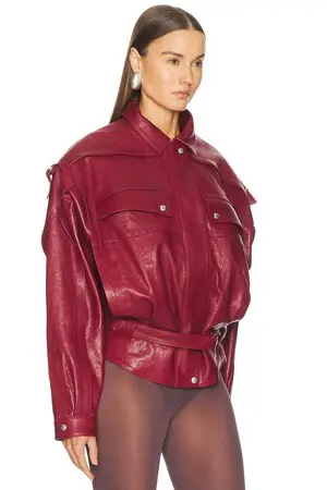 Magda Butrym Leather Bomber Jacket